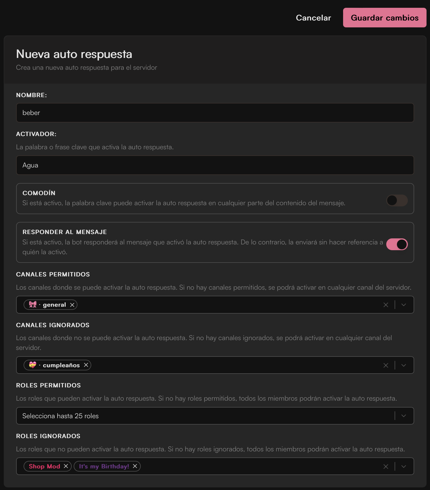 Auto Respuestas | Neko Wiki
